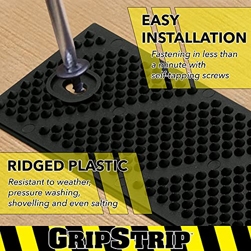 GripStrips Anti-Slip Treads - 8 Pack, Black (32" x 2") - Outdoor Non-Slip Tread Strips - Waterproof Safety Traction Strips for Stairs, Ramps, Boats, Ladders, Wood, Concrete, Metal, Composite