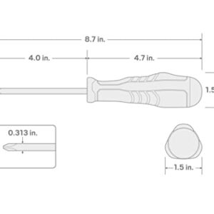 TEKTON #3 Phillips High-Torque Black Oxide Blade Screwdriver | 26683