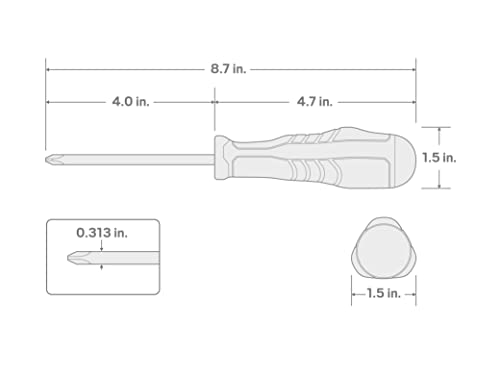 TEKTON #3 Phillips High-Torque Black Oxide Blade Screwdriver | 26683