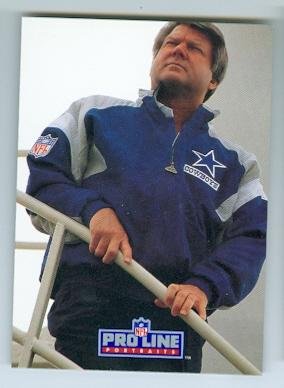 Jimmy Johnson football card (Dallas Cowboys Super Bowl Champion Coach) 1991 Pro Line #244