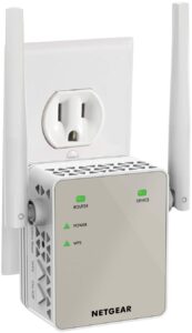 netgear wi-fi range extender ex6120 - coverage up to 1500 sq ft and 25 devices with ac1200 dual band wireless signal booster & repeater (up to 1200mbps speed), and compact wall plug design, white