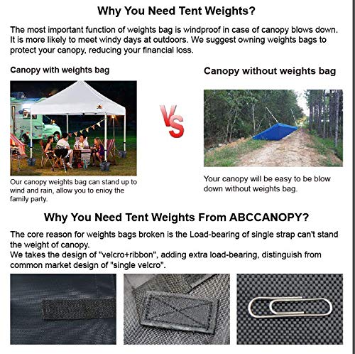 ABCCANOPY Canopy Weights 112 LBS Gazebo Tent Sand Bags,4pcs-Pack (Black)