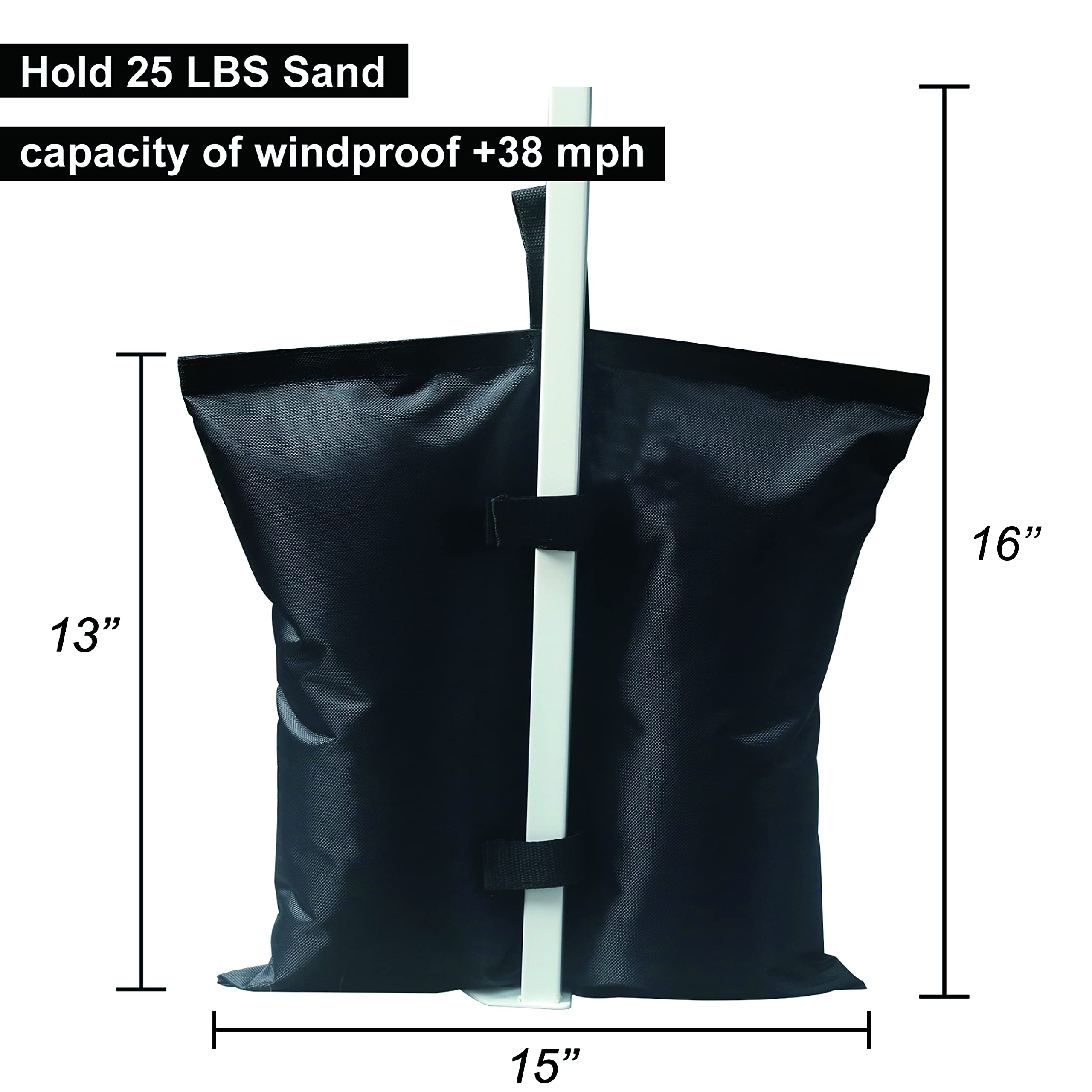 ABCCANOPY Canopy Weights 112 LBS Gazebo Tent Sand Bags,4pcs-Pack (Black)