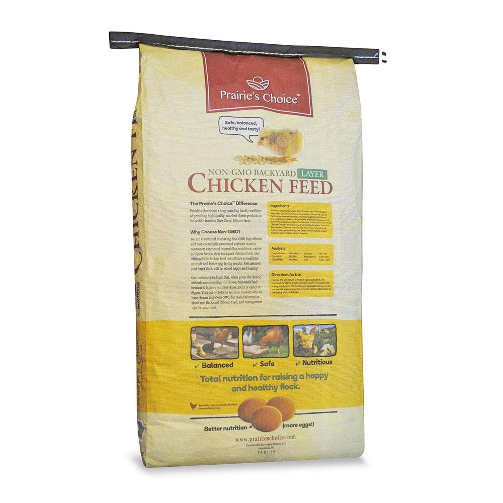 Prairie's Choice Non-GMO Backyard Chicken Feed - Layer Formula, 25lbs