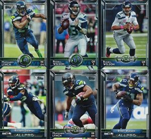 seattle seahawks 2015 topps complete regular issue 23 card nfl team set including russell wilson, marshawn lynch, richard sherman and others