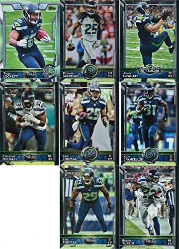 Seattle Seahawks 2015 Topps Complete Regular Issue 23 Card NFL Team Set Including Russell Wilson, Marshawn Lynch, Richard Sherman and Others