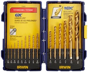 irwin tools drill bit 15pc tin turbo speedbor pro set