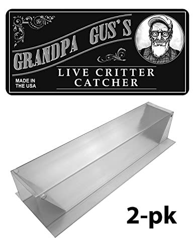 Grandpa Gus's CCT-2 Humane Live Catch & Release Critter & Rodent Trap, Indoor/Outdoor Reusable with No Poison/Glue & No Killing (Pack of 2)