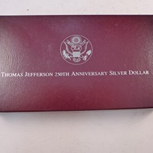 1993 Thomas Jefferson 250th Anniversary Silver Dollar Proof $1 Mint State US Mint