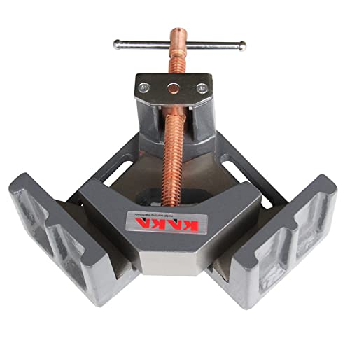 KAKA INDUSTRIAL AC-100 Angle Clamp, Solid Construction, 90 Degree Welding Angle Clamp, Heavy-Duty Cast-Iron Angle Clamp Vice