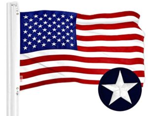 g128 american usa flag | 3x5 ft | toughweave series embroidered 210d polyester | country flag, embroidered stars, sewn stripes, indoor/outdoor, vibrant colors, brass grommets