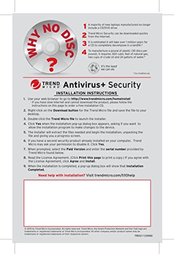 Trend Micro Antivirus+ 10 2018 (1YR-1PC) Download (Registration Code)