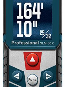 BOSCH Blaze GLM50C Bluetooth Enabled 165ft Laser Distance Measure with Color Backlit Display