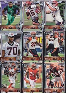 cincinnati bengals 2015 topps nfl football complete regular issue 18 card team set including aj green, andy dalton, giovani plus