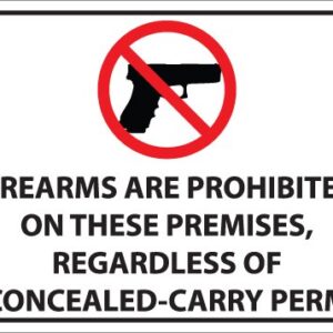 Zing Green Products 1826A Recycled Aluminum "Firearms Are Prohibited" Sign, 10" Length, 7" Width,