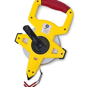 AdirPro Fiberglass 100' Appraiser’s Measuring Tape Tape Rule with Extra Large Metal End Hook for Precise Measurements, Perfect for Appraisers, Surveyors, Landscapers