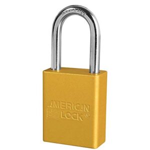 american lock-a1106ylw lockout padlock, kd, yellow, 1/4 in. dia.