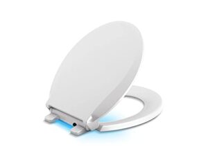 kohler 75758-0 cachet nightlight quiet-close with grip-tight round-front toilet seat in white