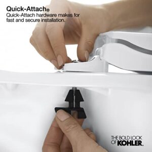 KOHLER 75758-0 Cachet Nightlight Quiet-Close with Grip-Tight Round-Front Toilet Seat in White