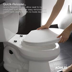 KOHLER 75758-0 Cachet Nightlight Quiet-Close with Grip-Tight Round-Front Toilet Seat in White