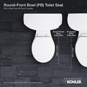 KOHLER 75758-0 Cachet Nightlight Quiet-Close with Grip-Tight Round-Front Toilet Seat in White