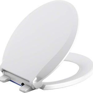 KOHLER 75758-0 Cachet Nightlight Quiet-Close with Grip-Tight Round-Front Toilet Seat in White