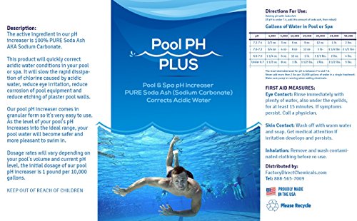 pH Increaser for Hot Tub & Pool | Pure Soda Ash, Sodium Carbonate | 15 lb