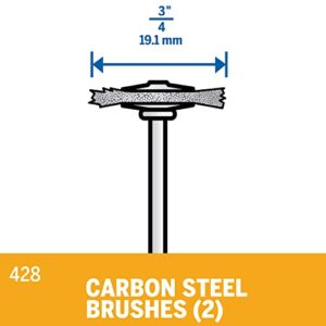 Dremel 428-02 Carbon Steel Brushes (2 Pack), 3/4" Diameter