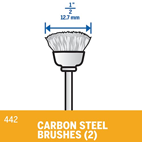 Dremel 442-02 Carbon Steel Brushes (2 Pack), 1/2" Diameter