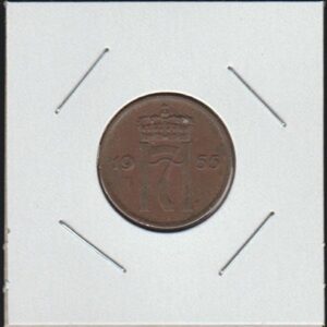 1955 Norway Crowned Monogram Two-Cent Choice Uncirculated