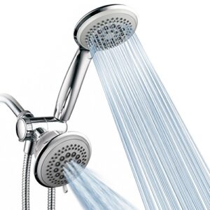 dreamspa luxury 36 setting large showerhead and hand-shower dual 3-way-combo by top brand manufacturer (fixed and handheld shower-heads, water-diverter, extra long 6 ft stainless steel shower-hose)