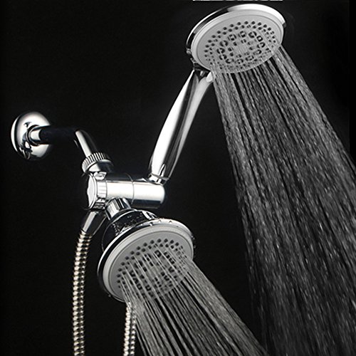 DreamSpa Luxury 36 Setting Large Showerhead and Hand-Shower Dual 3-Way-Combo by Top Brand Manufacturer (Fixed and Handheld Shower-Heads, Water-Diverter, Extra Long 6 ft Stainless Steel Shower-Hose)