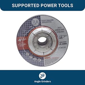 Benchmark Abrasives 4-1/2" Aluminum Oxide Depressed Center Thin Cut Off Wheel .040" Thick 7/8"Arbor, Metal Cutting Grinding Wheel, Angle Grinding Cutting Wheel - 50 Pack