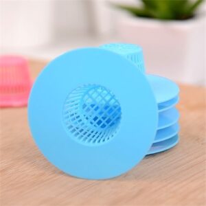 stock show 6pcs practical/creative/new free size plastic sink drain strainer hair catcher, blue