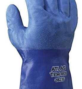 Showa Best 282 Atlas TEMRES Insulated Gloves, Waterproof/Breathable TEMRES Technology, Oil Resistant Rough Textured Coating, Acrylic Insulation, Large (1 Pair)