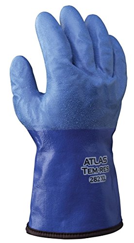 Showa Best 282 Atlas TEMRES Insulated Gloves, Waterproof/Breathable TEMRES Technology, Oil Resistant Rough Textured Coating, Acrylic Insulation, Large (1 Pair)