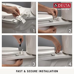 Delta Faucet Morgan Elongated Slow-Close White Toilet Seat with Non-Slip Seat Bumpers, White 811903-WH