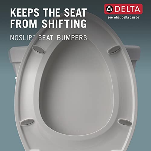 Delta Faucet Morgan Elongated Slow-Close White Toilet Seat with Non-Slip Seat Bumpers, White 811903-WH