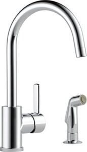 peerless precept single-handle kitchen sink faucet with side sprayer, chrome p199152lf