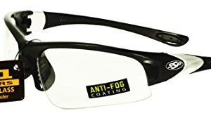 SSP Eyewear 2.50 Bifocal/Reader Safety Glasses with Black Frames and Clear Anti-Fog Lenses, Entiat 2.5 BLK CL A/F,Black - Clear