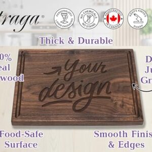 Straga Personalized Cutting Boards | Handmade Wood Engraved Charcuterie | Custom Wedding, Anniversary, Engagement Gift for Couples (Artistic Swirl Design No.206)