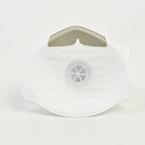 9116 Particulate Respirator Dust Mask with Valve, Two-Strap Cup Style Design, Lightweight with Cushioning Nose Foam, NIOSH Approved 10 Masks