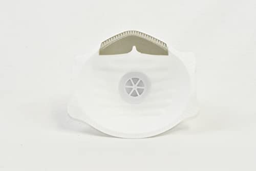 9116 Particulate Respirator Dust Mask with Valve, Two-Strap Cup Style Design, Lightweight with Cushioning Nose Foam, NIOSH Approved 10 Masks