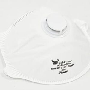 9116 Particulate Respirator Dust Mask with Valve, Two-Strap Cup Style Design, Lightweight with Cushioning Nose Foam, NIOSH Approved 10 Masks