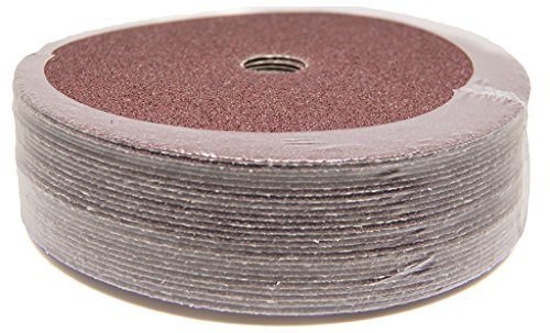 Benchmark Abrasives 7" Aluminum Oxide Resin Fiber Grinding and Sanding Discs for Wood and Fiberglass 7/8" Arbor, Use with Angle Grinder (25 Pack) - 24 Grit