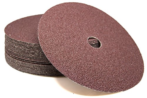 Benchmark Abrasives 7" Aluminum Oxide Resin Fiber Grinding and Sanding Discs for Wood and Fiberglass 7/8" Arbor, Use with Angle Grinder (25 Pack) - 24 Grit