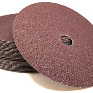 Benchmark Abrasives 7" Aluminum Oxide Resin Fiber Grinding and Sanding Discs for Wood and Fiberglass 7/8" Arbor, Use with Angle Grinder (25 Pack)- 36 Grit