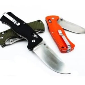 Ganzo G720-OR Tactical Pocket Folding Knife 440C Stainless Steel Blade G10 Anti-Slip Handle with Clip Fishing Hunting Outdoor Folder EDC Pocket Knife (Orange)