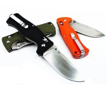 Ganzo G720-OR Tactical Pocket Folding Knife 440C Stainless Steel Blade G10 Anti-Slip Handle with Clip Fishing Hunting Outdoor Folder EDC Pocket Knife (Orange)