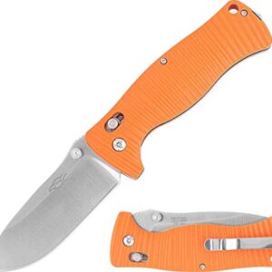 Ganzo G720-OR Tactical Pocket Folding Knife 440C Stainless Steel Blade G10 Anti-Slip Handle with Clip Fishing Hunting Outdoor Folder EDC Pocket Knife (Orange)